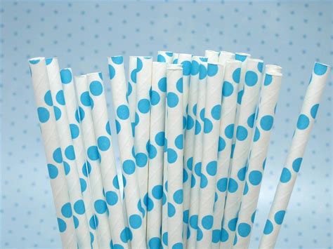 25 Retro Stripe Paper Drinking Straws Vintage Polka Party Wedding