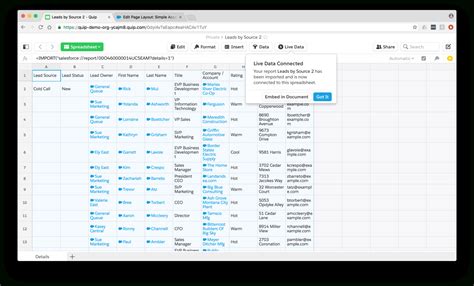 salesforce spreadsheet app with how do i use quip connect quip help