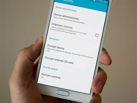 how to enable encryption in android android central