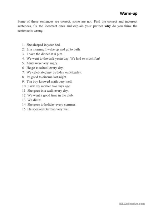 Warm Up English Esl Worksheets Pdf And Doc
