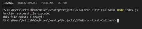 error first callback in node js geeksforgeeks