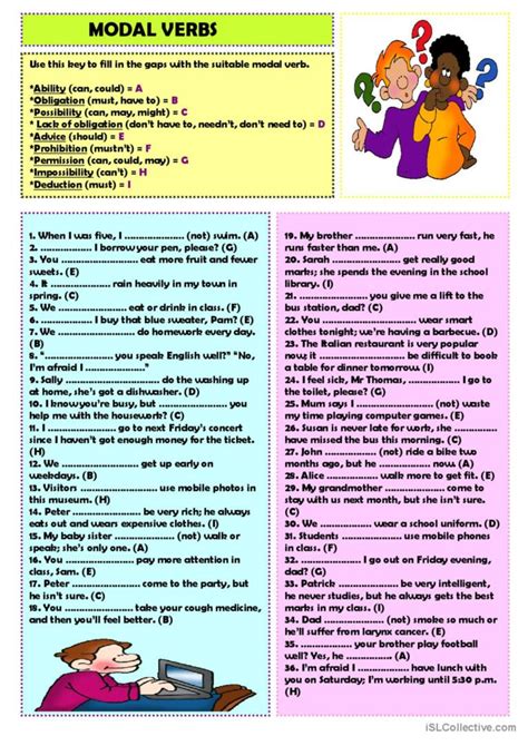 Modal Verbs General Grammar Practice English Esl Worksheets Pdf And Doc