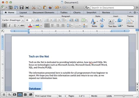 ms word 2011 for mac center text