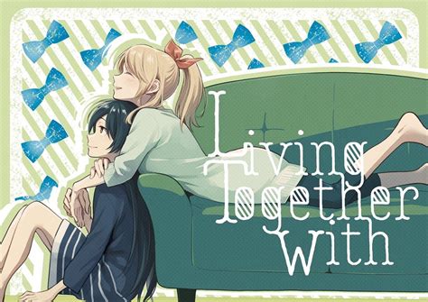 Safebooru 2girls Ayase Eli Barefoot Black Hair Blonde Hair Blue Bow