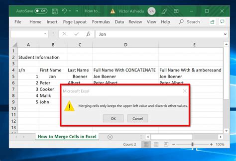 how to merge cells in excel in 2 easy ways