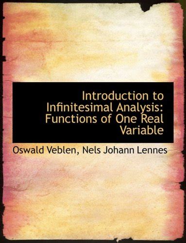 introduction to infinitesimal analysis functions of one