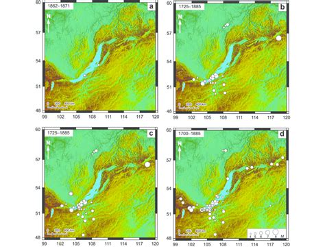 Spatial Distribution Of The Earthquakes Reported In Different