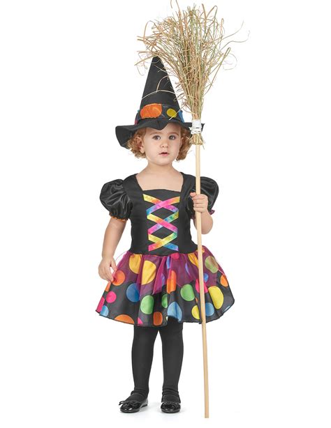 Disfraz De Bruja Con Lunares Multicolor Niña Vegaoo