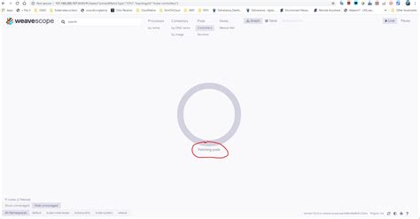 kubernetes weavescope dashboard displays no data from