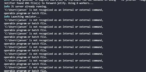 react native c users jansen is not recognized as an internal or