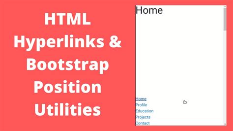 html hyperlinks and bootstrap position utilities ccbp responsive web