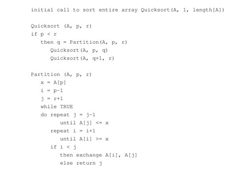 quicksort pseudocode download scientific diagram