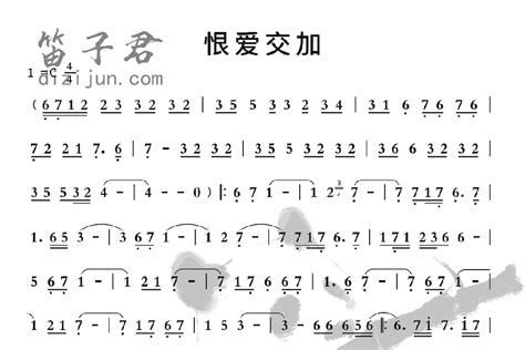 恨爱交加竹笛简谱 暂无曲 笛子君曲谱网