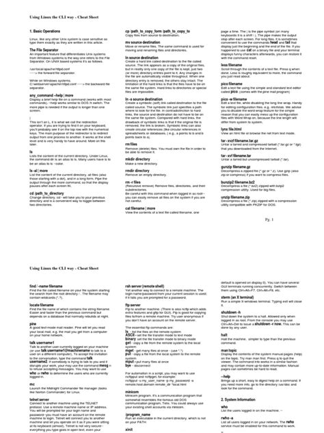 linux cheatsheet command line interface file transfer
