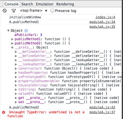 unable to call private method from javascript namespace stack overflow