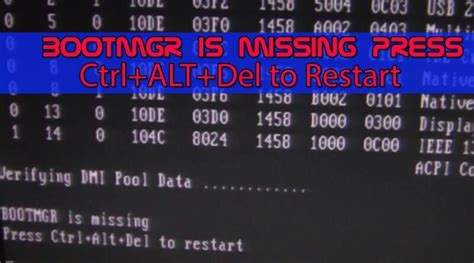 repair windows 7 bootmgr is missing press ctrl alt delete to restart