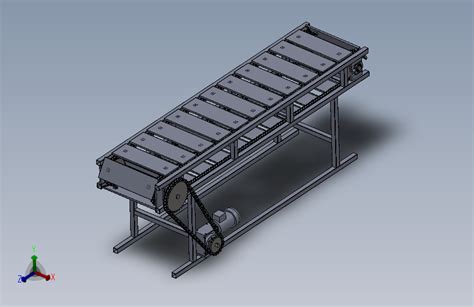 链条传动的输送机设计模型 Solidworks 2010 模型图纸下载 懒石网