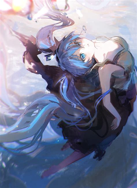 Safebooru 1girl Absurdres Bare Arms Bare Shoulders Barefoot Blue Eyes