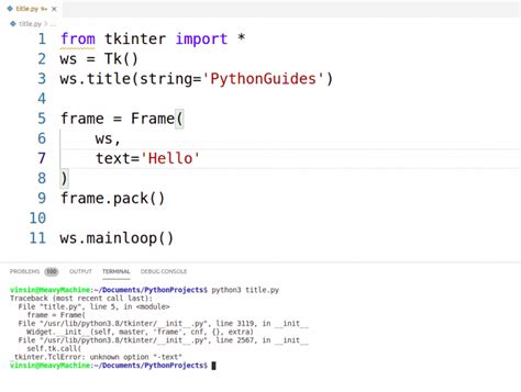 python tkinter title detailed tutorial python guides