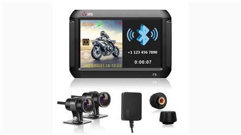 Review Vsys F9l Motorcycle Dvr Bluetooth Tpms Front And Rear Dual Camera