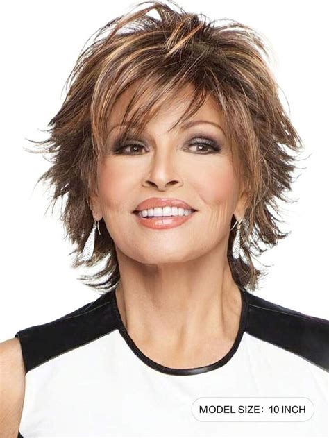 Ombre Gray Short Curly Pixie Cut Layered Synthetic Wig With Bangs