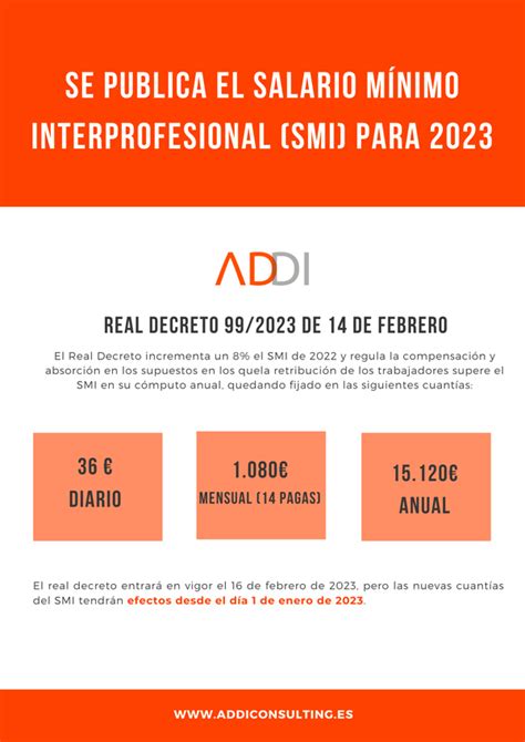 Salario Mínomo Interprofesional Smi 202 Addiconsulting