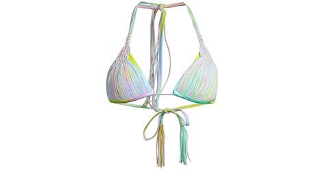 Pq Swim Mila Triangle Bikini Top In Blue Lyst