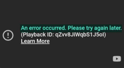 fix an error occurred please try again later on youtube