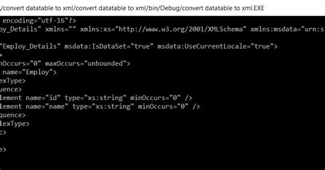 how create xml schema for data table or dataset in csharp