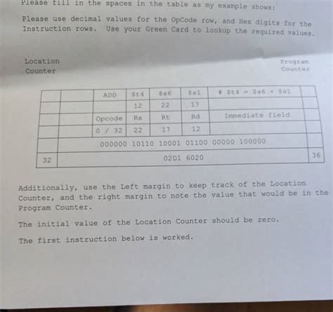 mips converting assembly code into machine code what goes in this pc