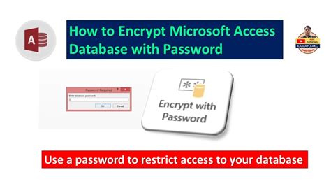 how to encrypt microsoft access database with password youtube