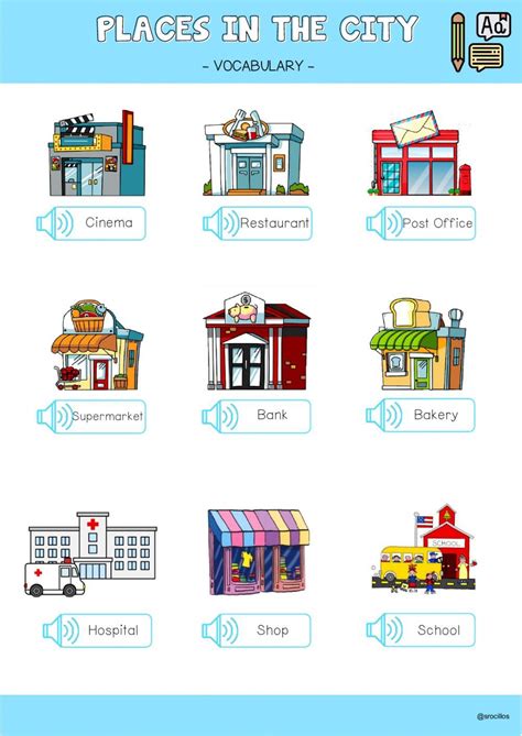 Ficha Online De Places In The City Para 3 4 Grade Puedes Hacer Los