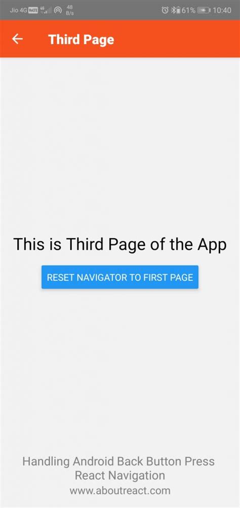 handling android back button press in react native about