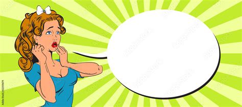 Cartoon Style Sexy Young Girl Poster In Comic Book Style Vector