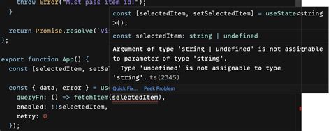 best practices for `usequery` possibly undefined parameters strict