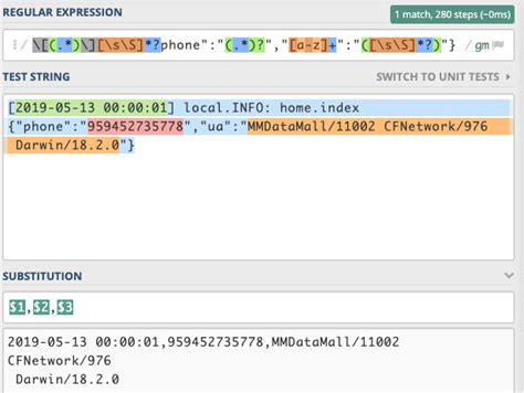 regex error while extracting text from the data using replace text in