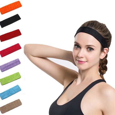 2016 Hot Women Men Cotton Thick Sport Sweatband Headband Yoga Tennis
