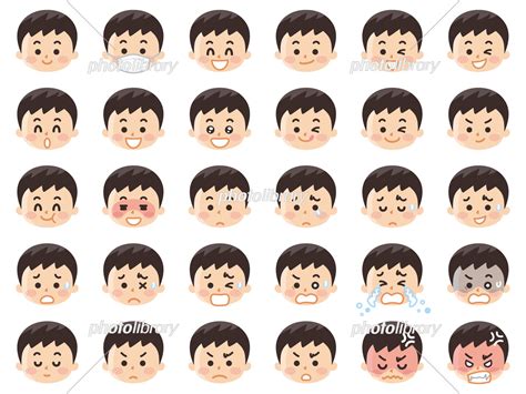 色々な表情の男の子の顔のイラストセット イラスト素材 [ 7167752 ] フォトライブラリー Photolibrary