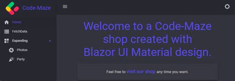 creating blazor material navigation menu code maze