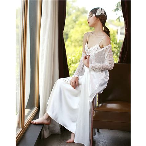 Sexy Lace Silk Satin Wedding Bride Bridesmaid Robe Embrodirey Floral