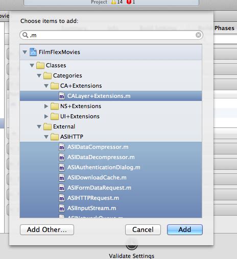 xcode easily add multiple files to a target itecnote