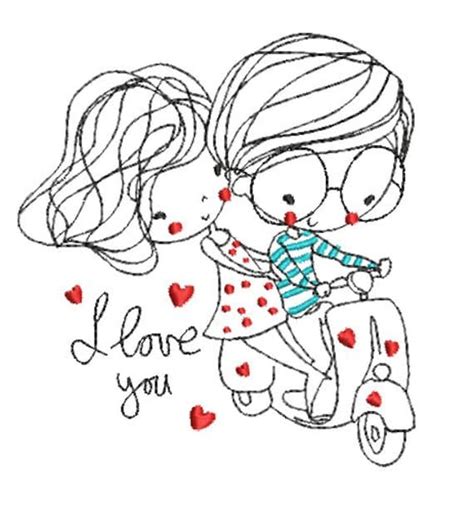 I Love You Embroidery File Etsy Schizzi Immagini Disegni Di Coppie