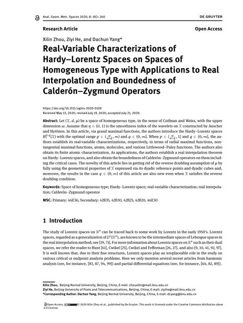 pdf real variable characterizations of hardy lorentz spaces on spaces