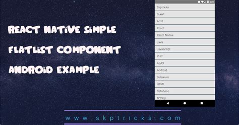 react native simple flatlist component android example