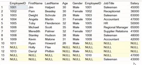 mysql unknown column employeedemographics employeeid in on clause