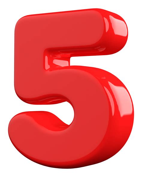 3d Número 5 Vermelho 11287955 Png