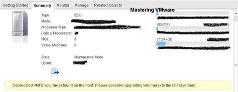 deprecated vmfs volumes found on the host mastering vmware