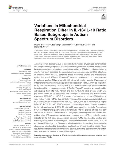 Pdf Variations In Mitochondrial Respiration Differ In Il 1ß Il 10