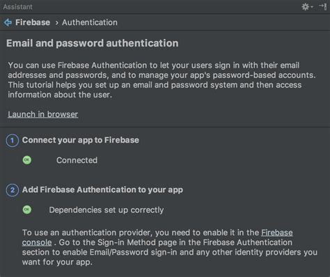how to get android simple firebase authentication to work getting null