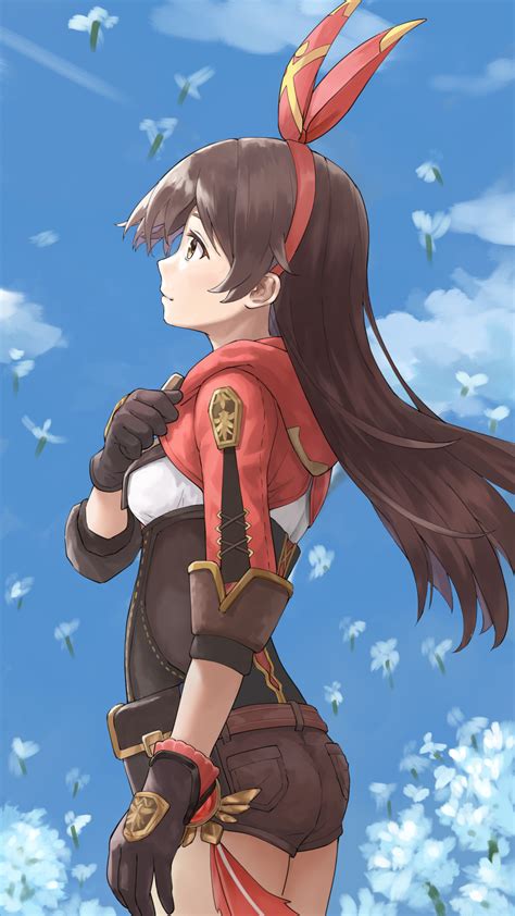 Safebooru 1girl Absurdres Amber Genshin Impact Bag Belt Clouds